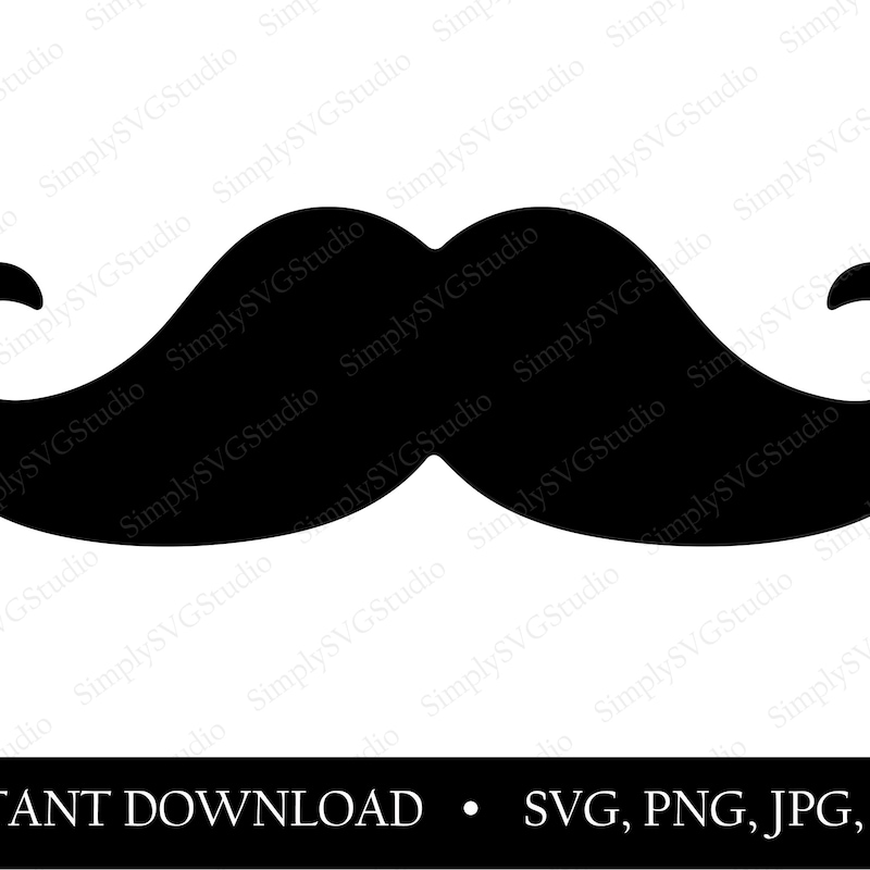 White Mustache Clip Art - Etsy