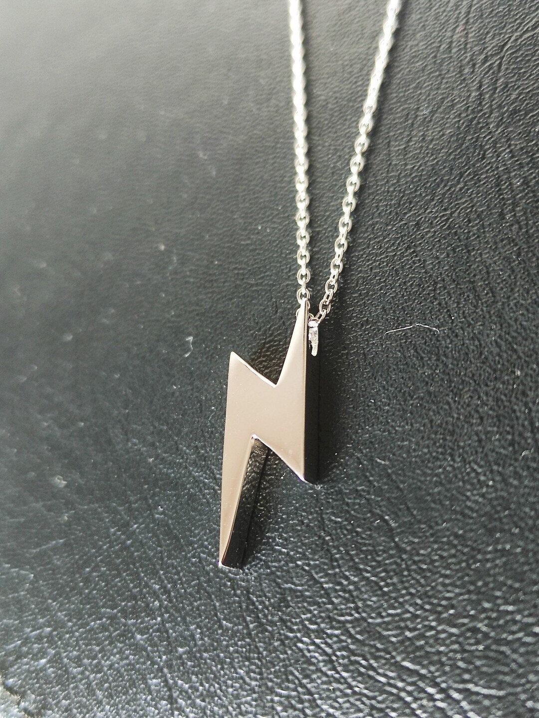 Lightning Bolt Silver Pendant and Chain, Sterling Silver, Flash Thunder ...