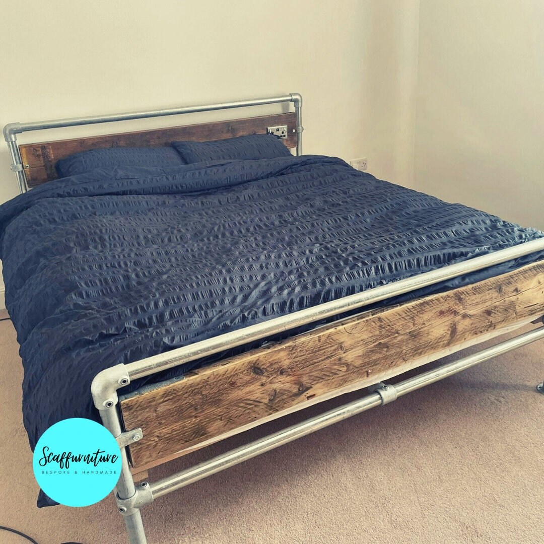 CARTAGO - Our Bespoke Scaffold Rustic King Bed Frame Industrial Metal ...