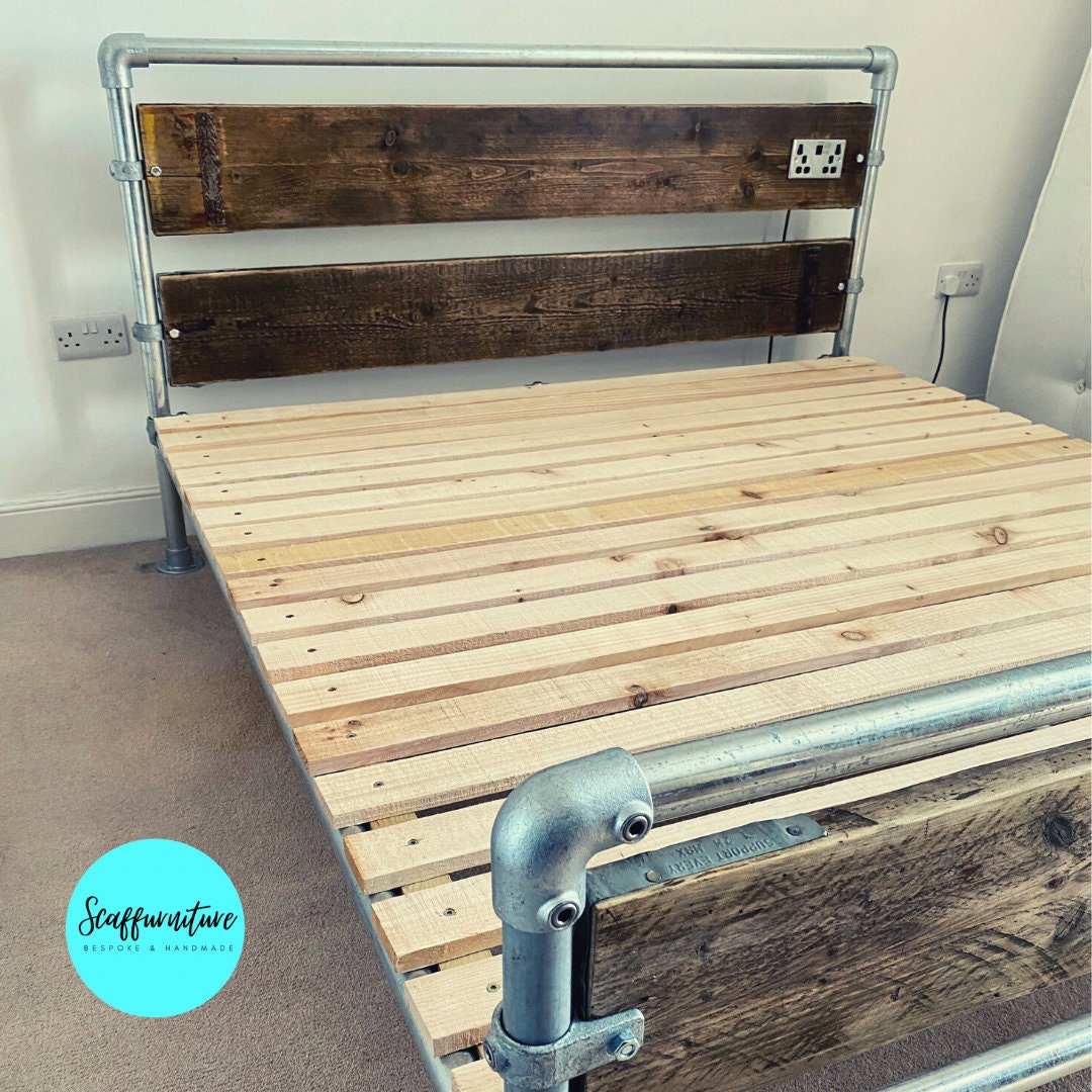 CARARA- Our Bespoke Scaffold Rustic Super King Bed Frame Industrial ...