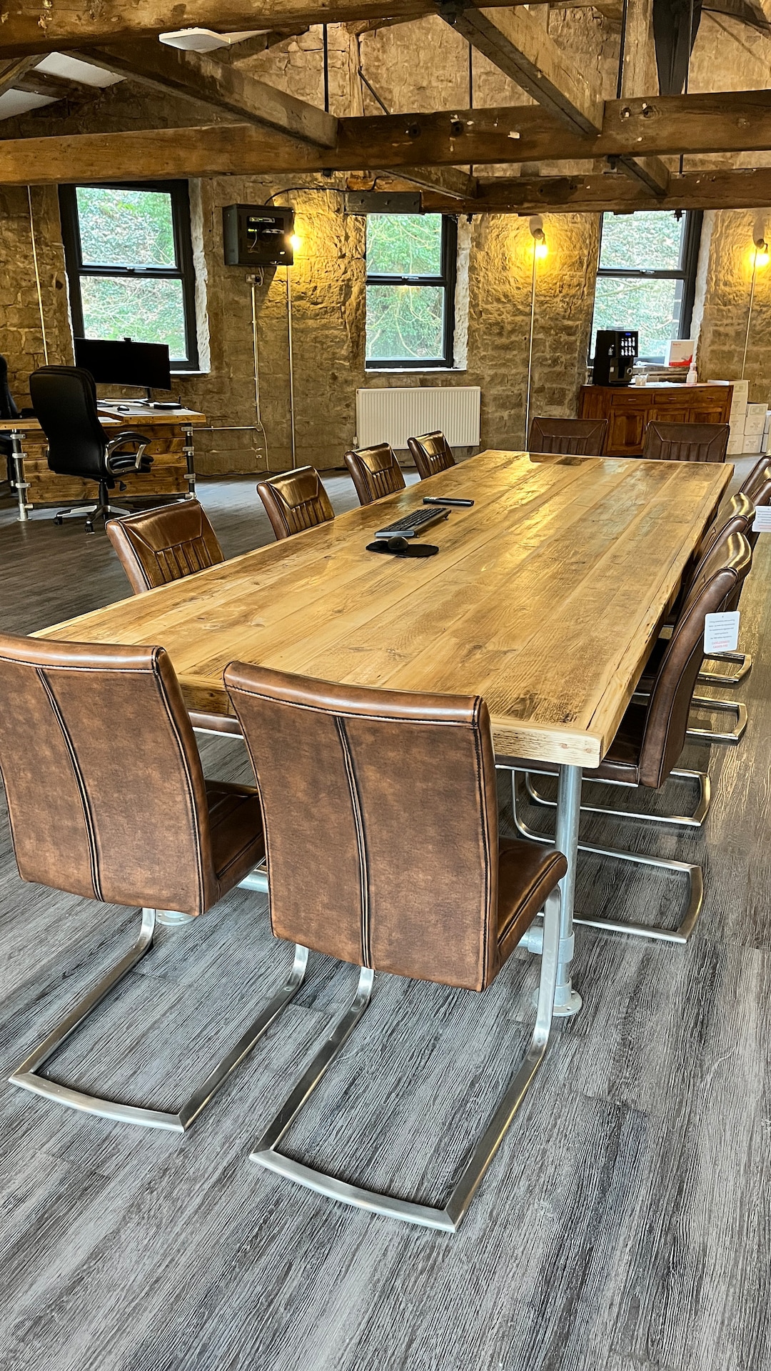 SABANA 4metre Reclaimed Scaffold Rustic Extra Large Board Meeting Table ...