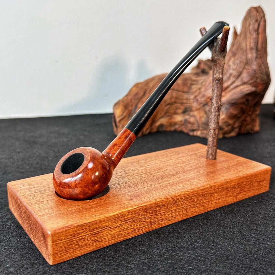 African Walnut ,single-seat Churchwarden Pipe Display Stand，classical ...