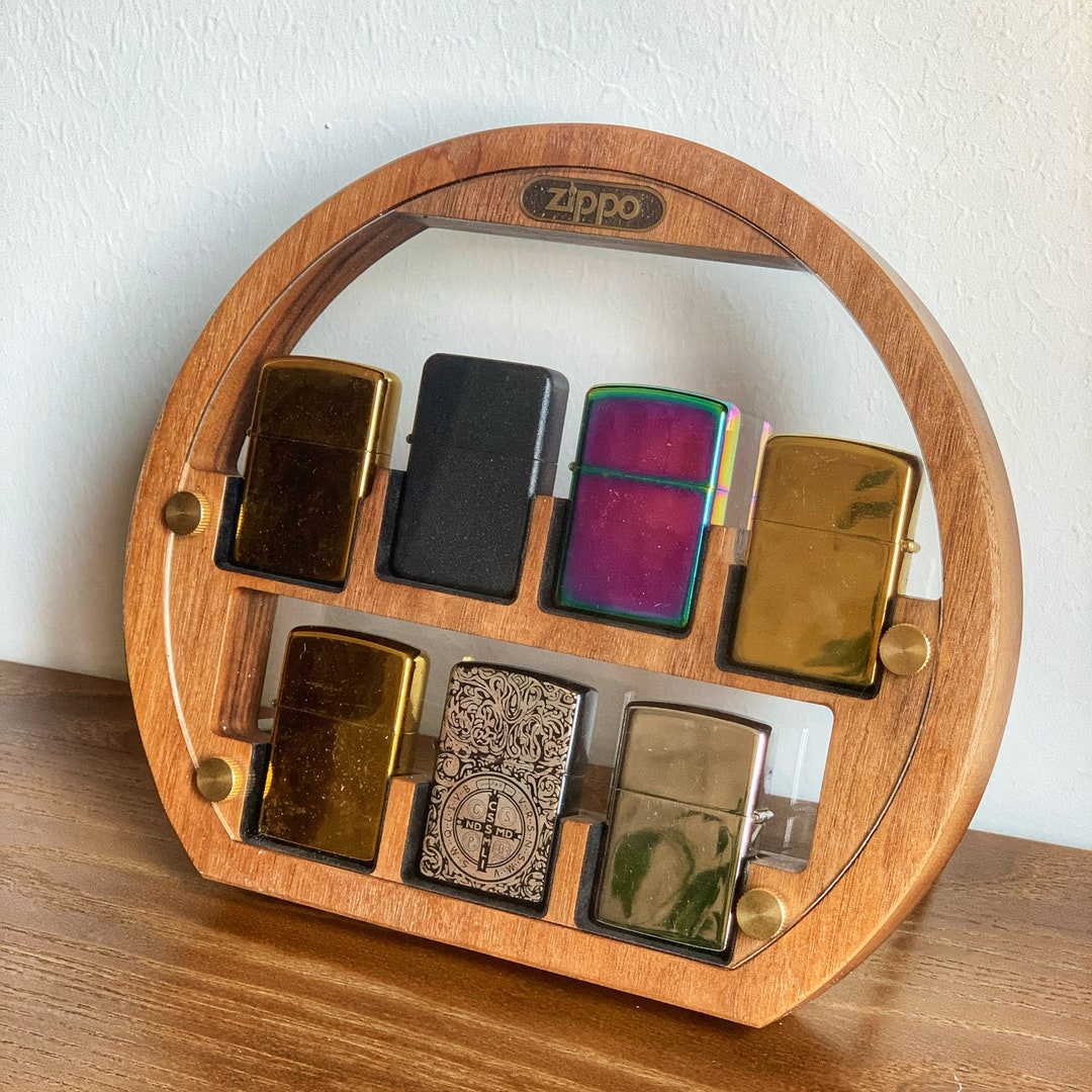 Case for 7 Zippo Lighters,collectible Organizer Box,walnut Zippo Box ...