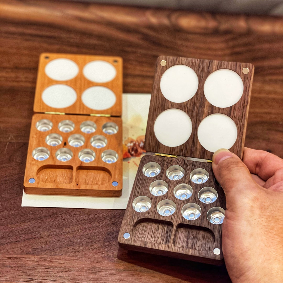 Mini Watercolor Boxgo Draw Wooden Artist Paint Palette,13 Well Pansmade ...