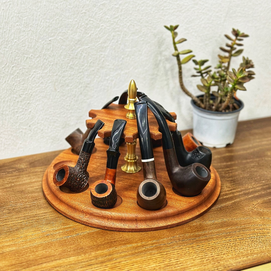 Stand for 10 Tobacco Pipe, Round Vintage Pipe Rack,classical Smoking ...