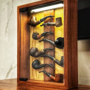 Tobacco Pipes Display Case ,with Lighting Display,storage/display of 8 ...