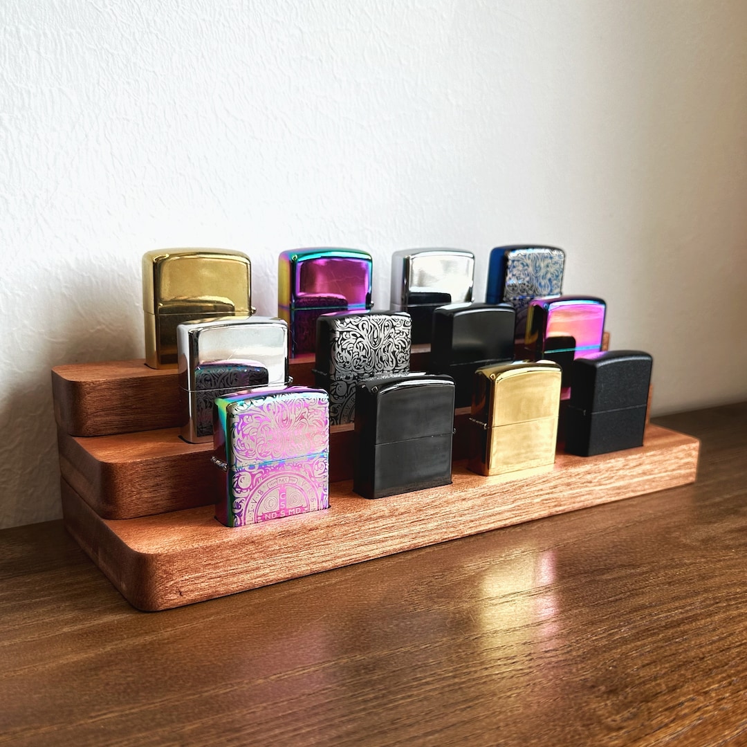 Handmade Zippo Box, Upright Display for 12 Zippo Lighters,,zippo Holder ...