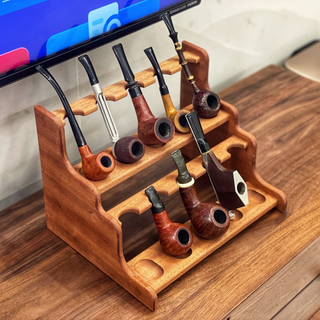 Stand for 10 Tobacco PIPES, Classical Smoking Pipes Rack ,handmade ...