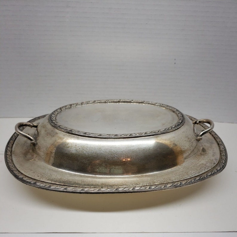 WM Rogers Oval Silverplate Serving Dish Tray & Lid 12” X 9” Vintage Andover - Etsy