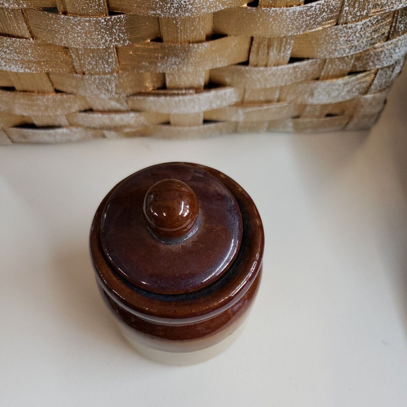 Armbee Taiwan Mini Stoneware Relish Condiment Jar W/ Lid 3 1/4 Tall EUC ...