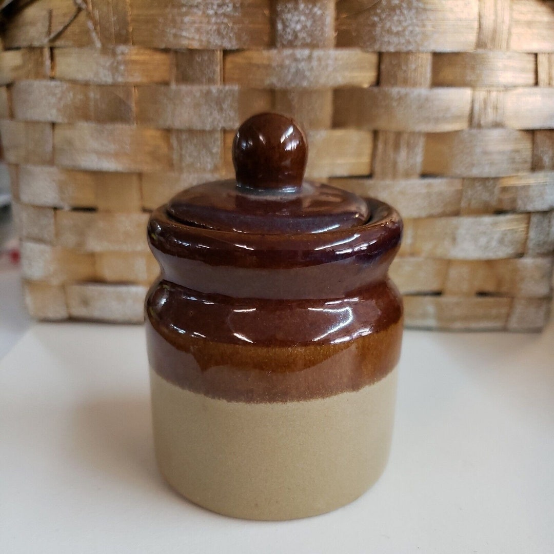 Armbee Taiwan Mini Stoneware Relish Condiment Jar W/ Lid 3 1/4 Tall EUC ...