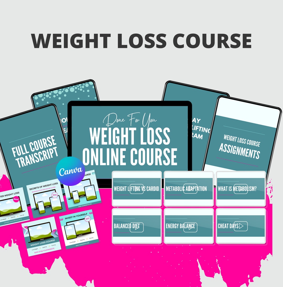 PLR Weight Loss Course Template: DFY Online Course (canva Editable) - Etsy