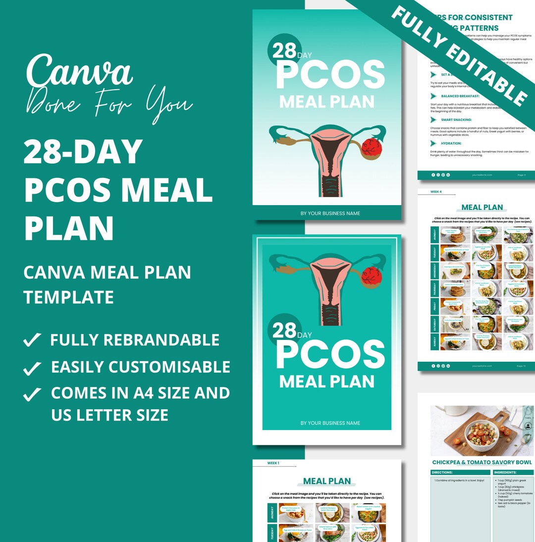 28-day PCOS Meal Plan: Canva Ebook Template (PLR Digital Product) - Etsy