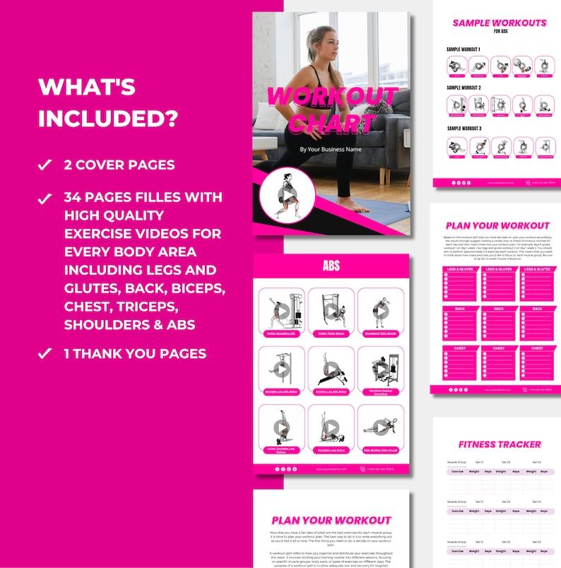 Female Workout Chart: Canva Ebook Template (PLR Digital Product) - Etsy