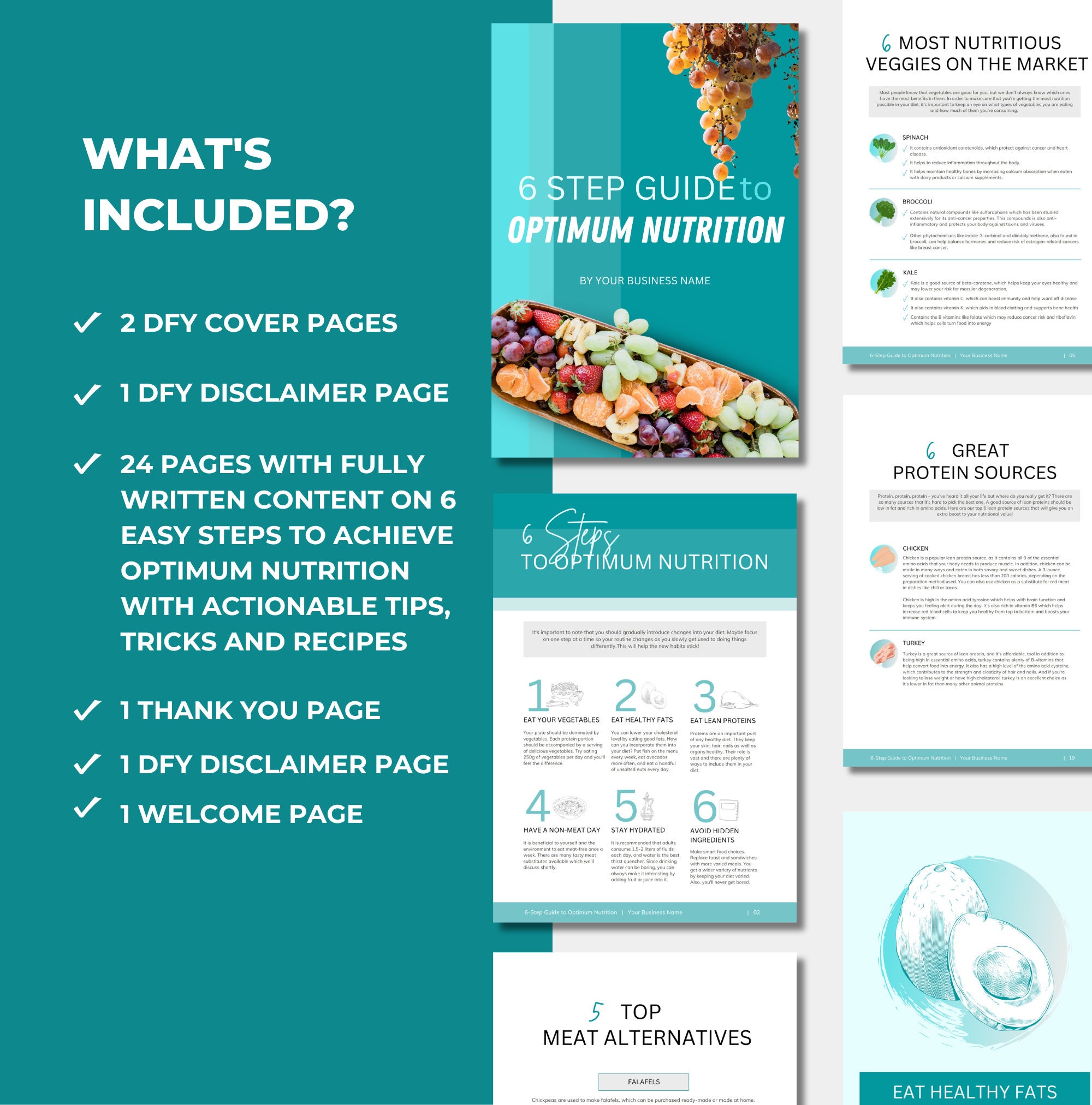 6 Step Guide to Optimum Nutrition, Nutrition Ebook Template for Health ...