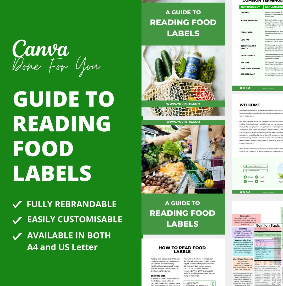 Food Label Guide: Canva Ebook Template for Nutrition Coaches (DFY) - Etsy