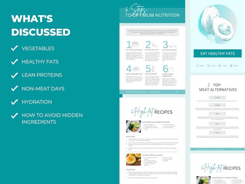 6 Step Guide to Optimum Nutrition Nutrition Ebook Template - Etsy