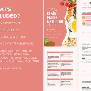28-day Clean Eating Meal Plan Template With Recipes 1500 - Etsy
