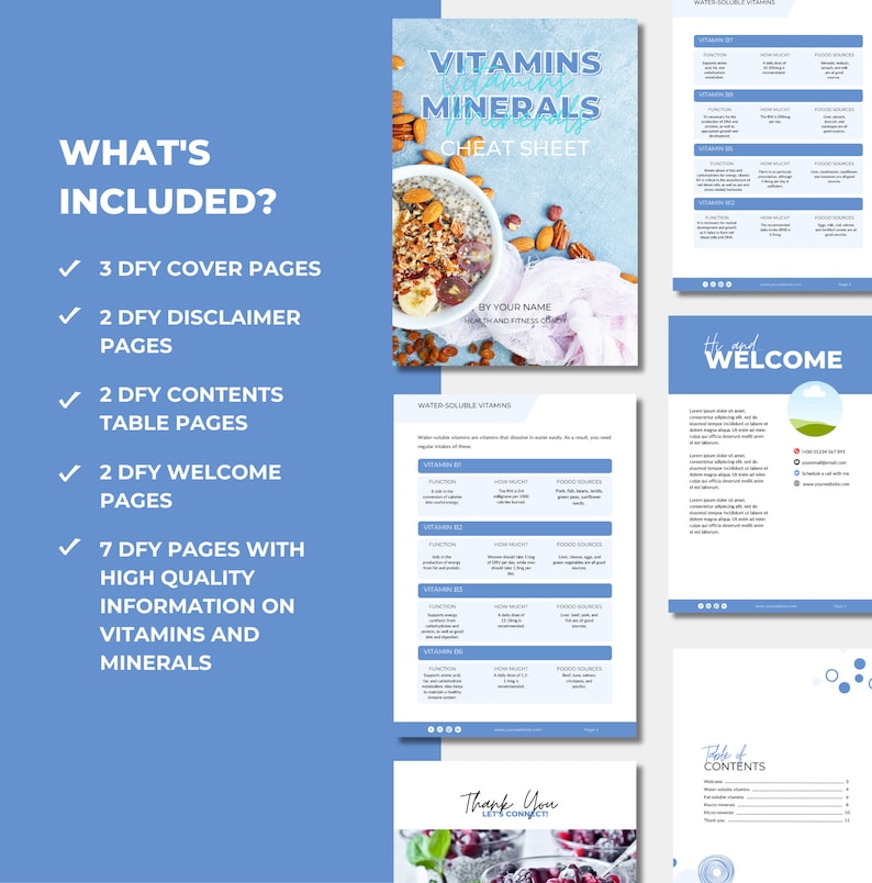 Vitamins & Minerals Cheat Sheet: Canva Ebook Template (PLR) - Etsy ...