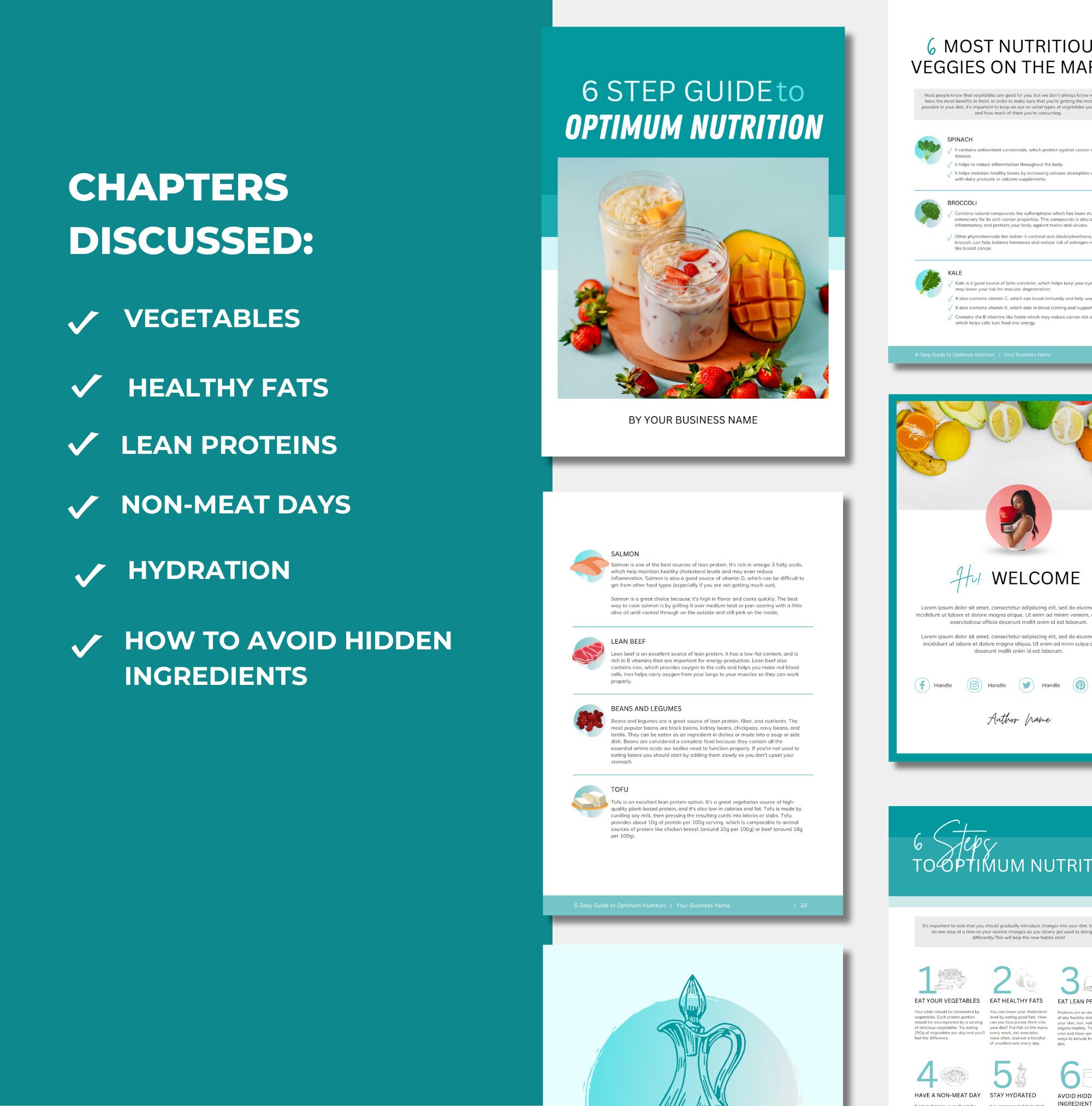 6 Step Guide to Optimum Nutrition, Nutrition Ebook Template for Health ...
