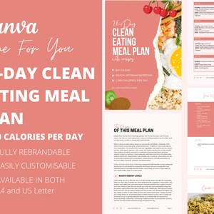 28-day Clean Eating Meal Plan Template With Recipes 1500 - Etsy
