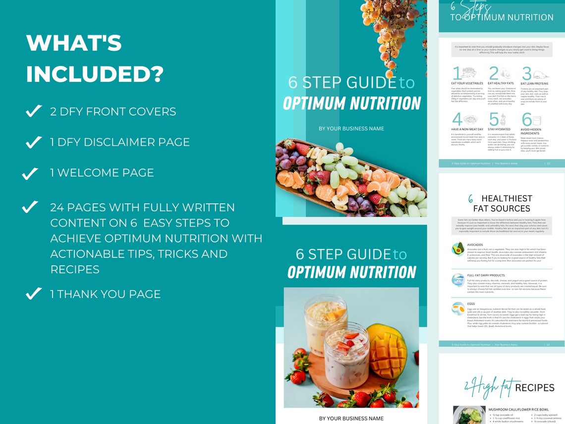 6 Step Guide to Optimum Nutrition Nutrition Ebook Template - Etsy