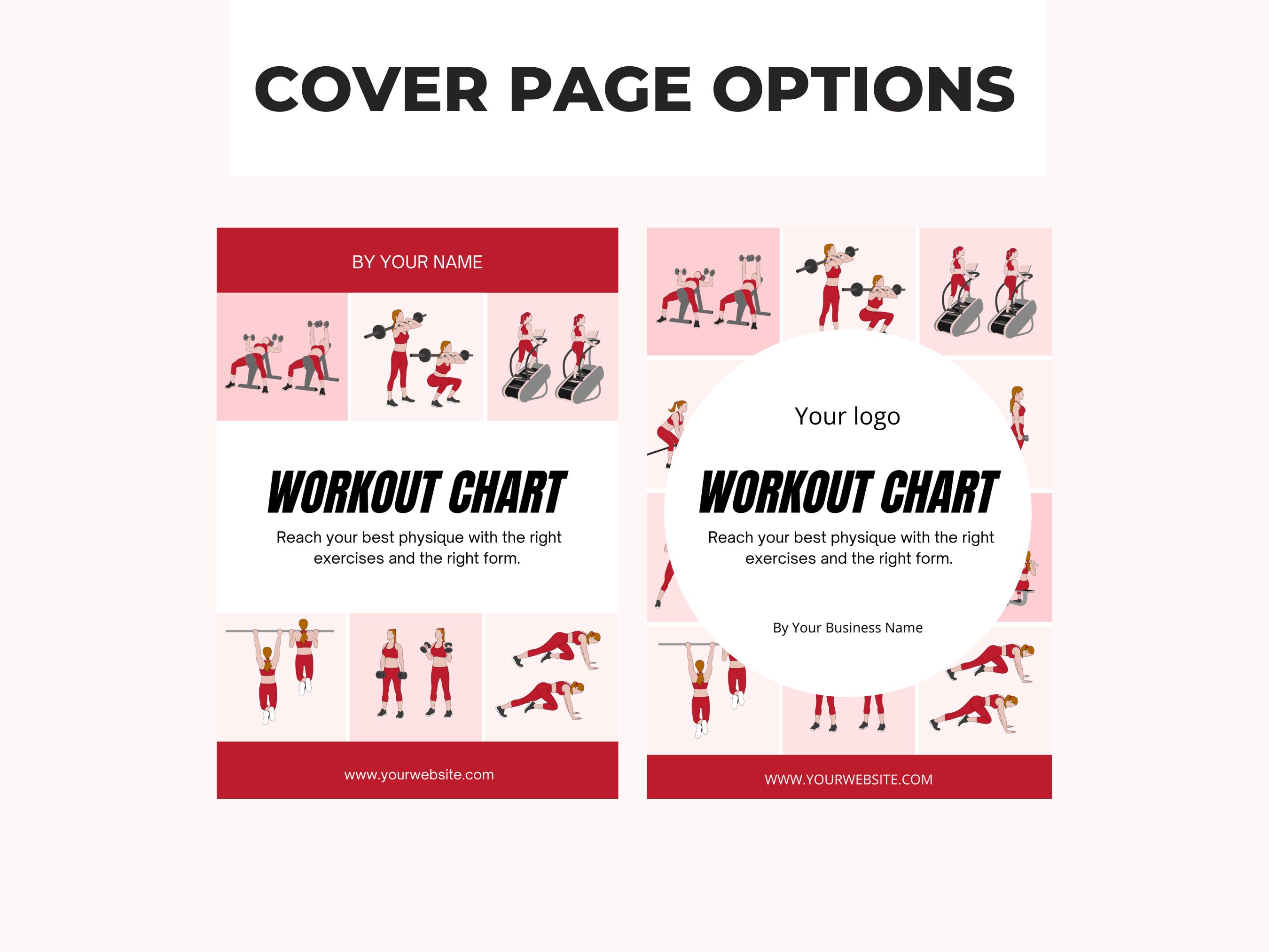 Workout Chart Exercise Chart With Exercise Illustrations and - Etsy