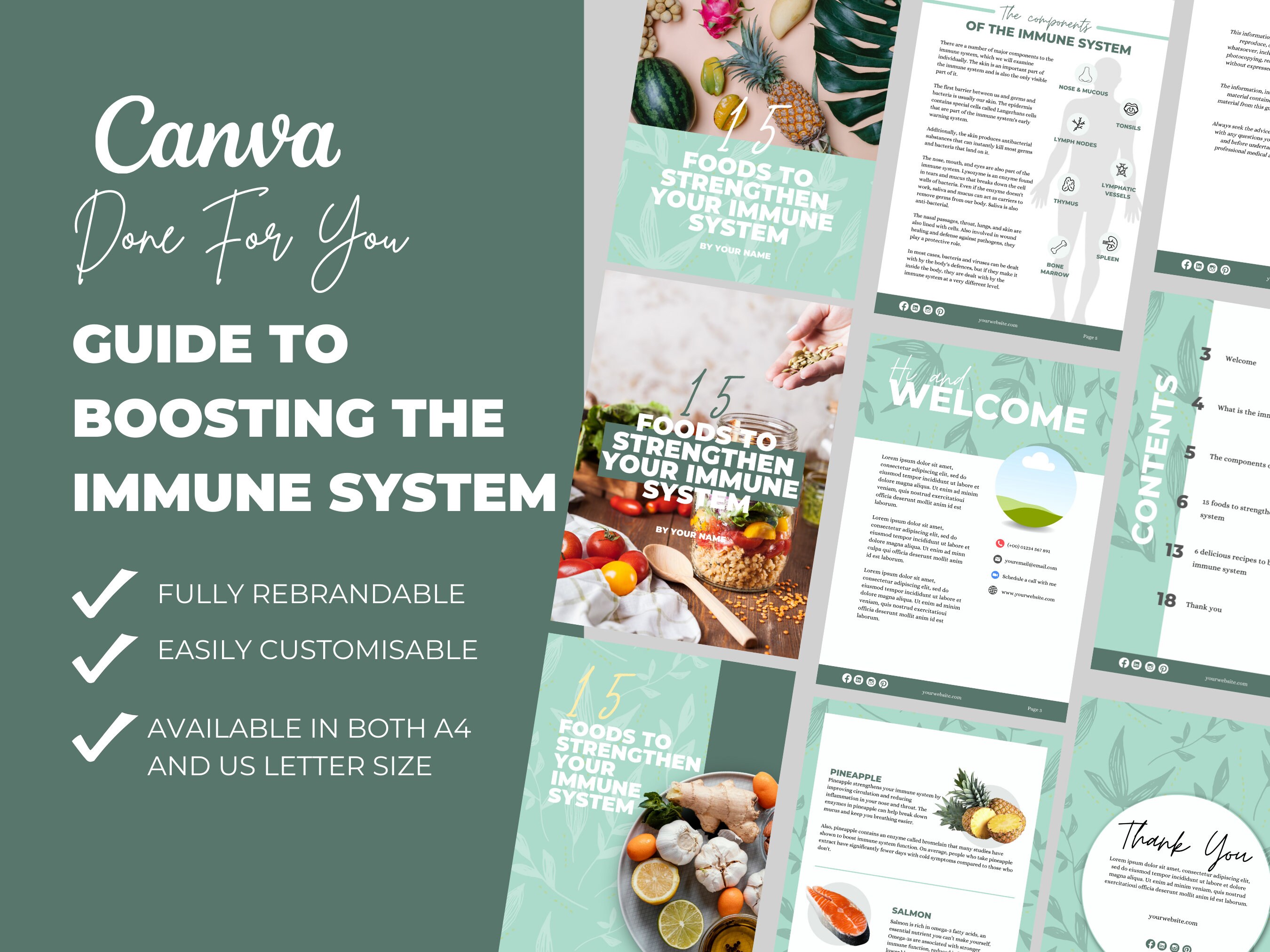 15 Foods That Boost Immune System Health Coaching Templates - Etsy
