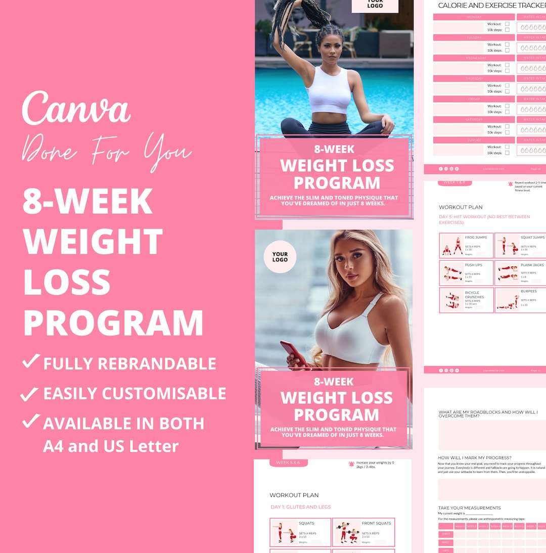8-week Weight Loss Program: Canva Ebook Template (PLR) - Etsy