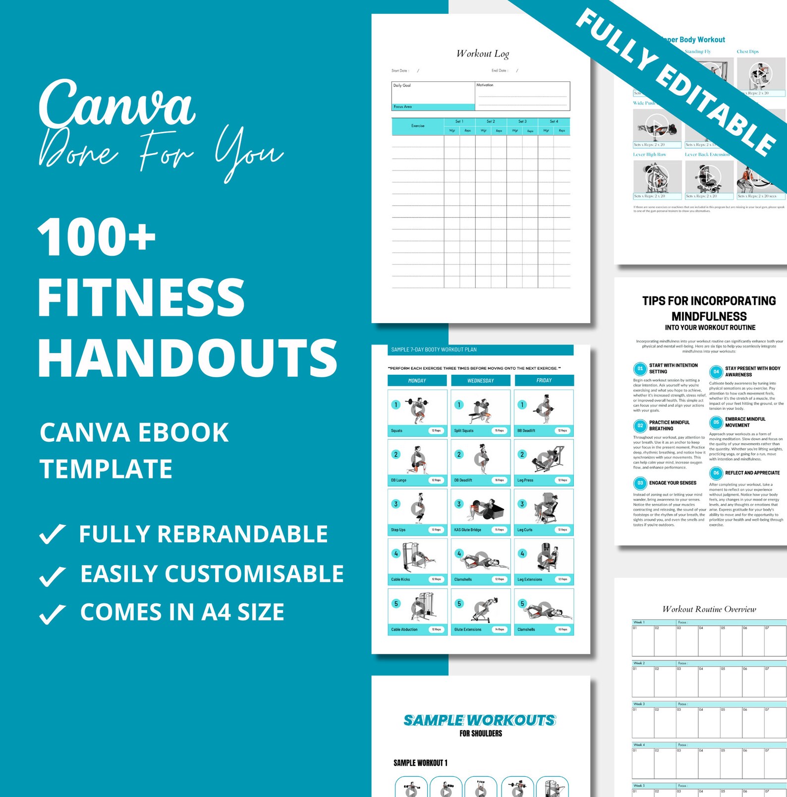 Fitness Handouts: 100+ Canva Templates for Coaches (PLR Digital Product ...
