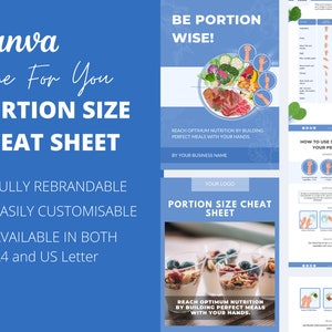 Portion Size Cheat Sheet Portion Size Charts Nutrition Ebook | Etsy