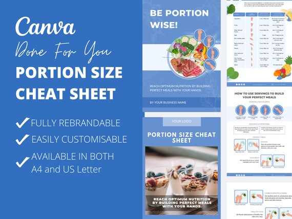 Portion Size Cheat Sheet Portion Size Charts Nutrition Ebook - Etsy ...