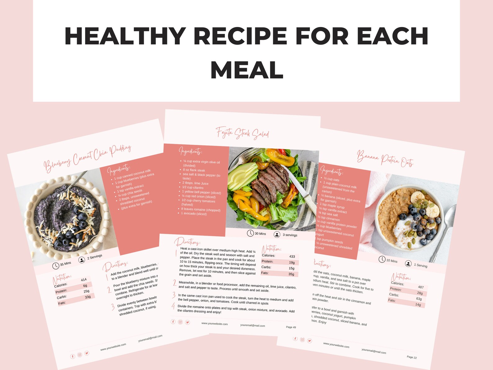 28-day Meal Plan Template With Healthy Recipes, 2,000 Calories per Day ...