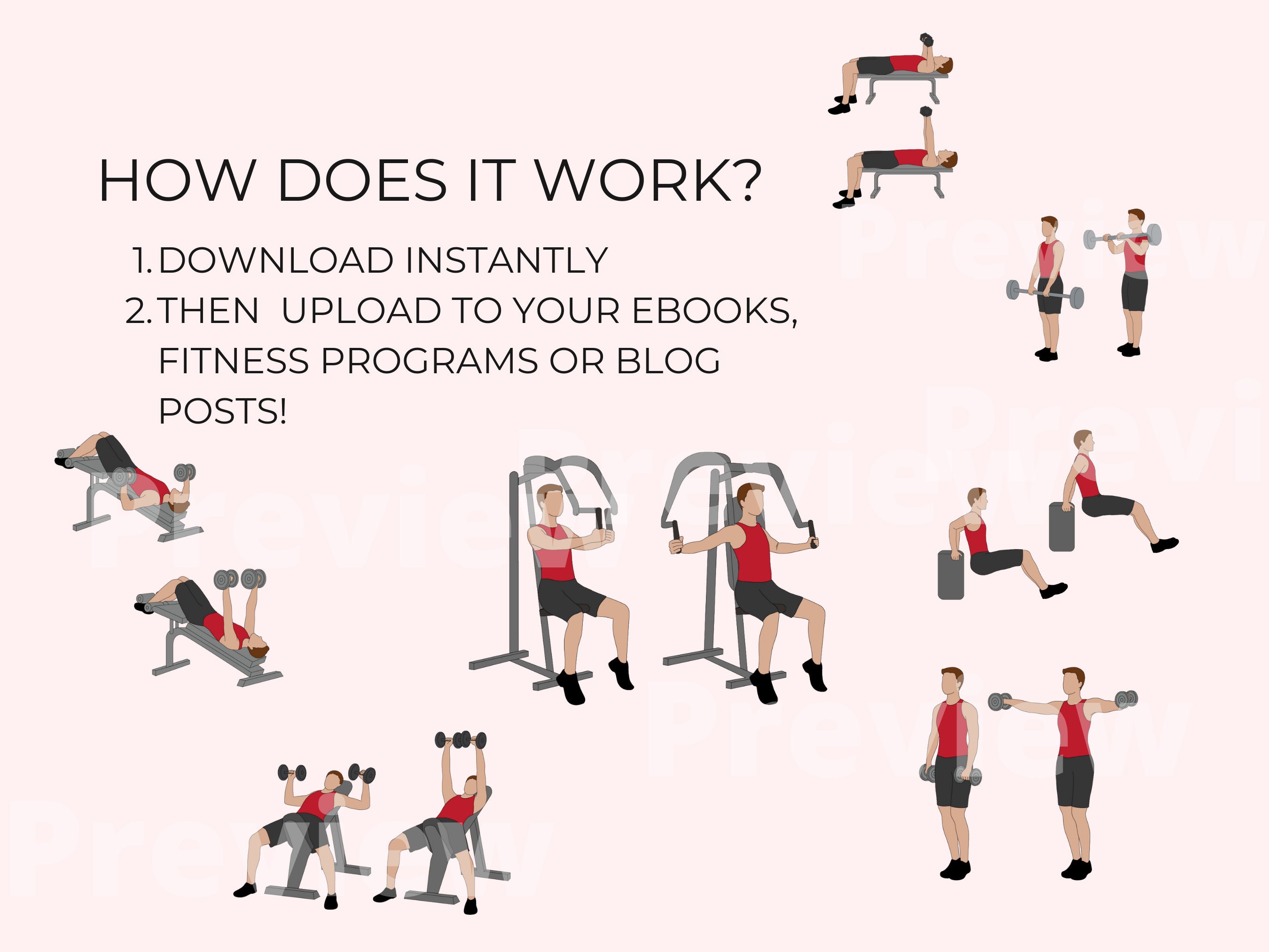 92 Exercise Illustrations in PNG Format for Health and Fitness Coaches ...