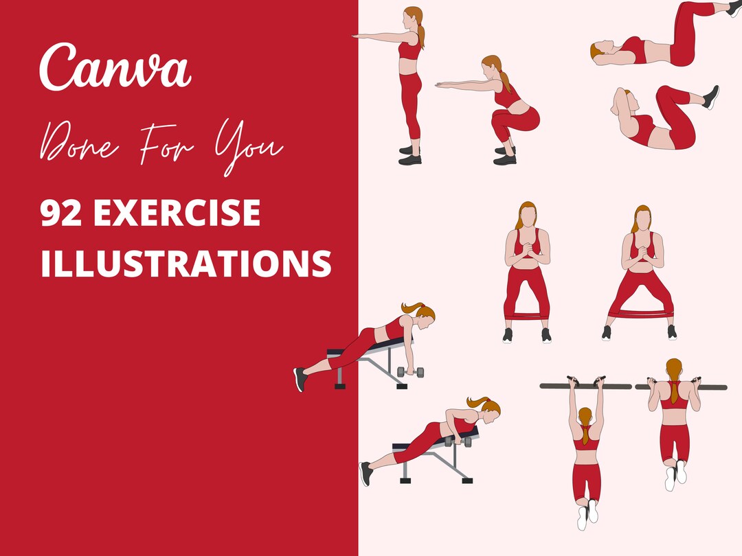 92 Exercise Illustrations in PNG Format for Health and Fitness Coaches ...