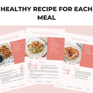 28-day Meal Plan Template With Healthy Recipes, 1,500 Calories per Day ...