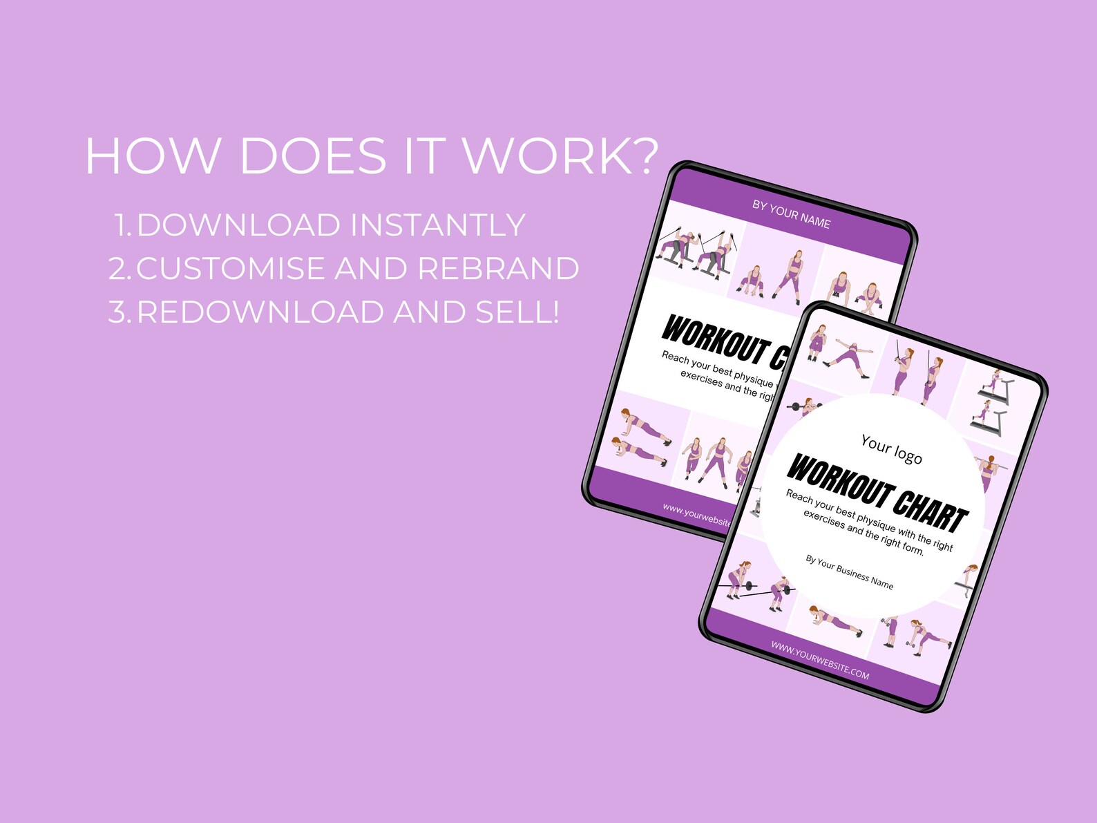 Workout Chart Exercise Chart With Exercise Illustrations and - Etsy UK