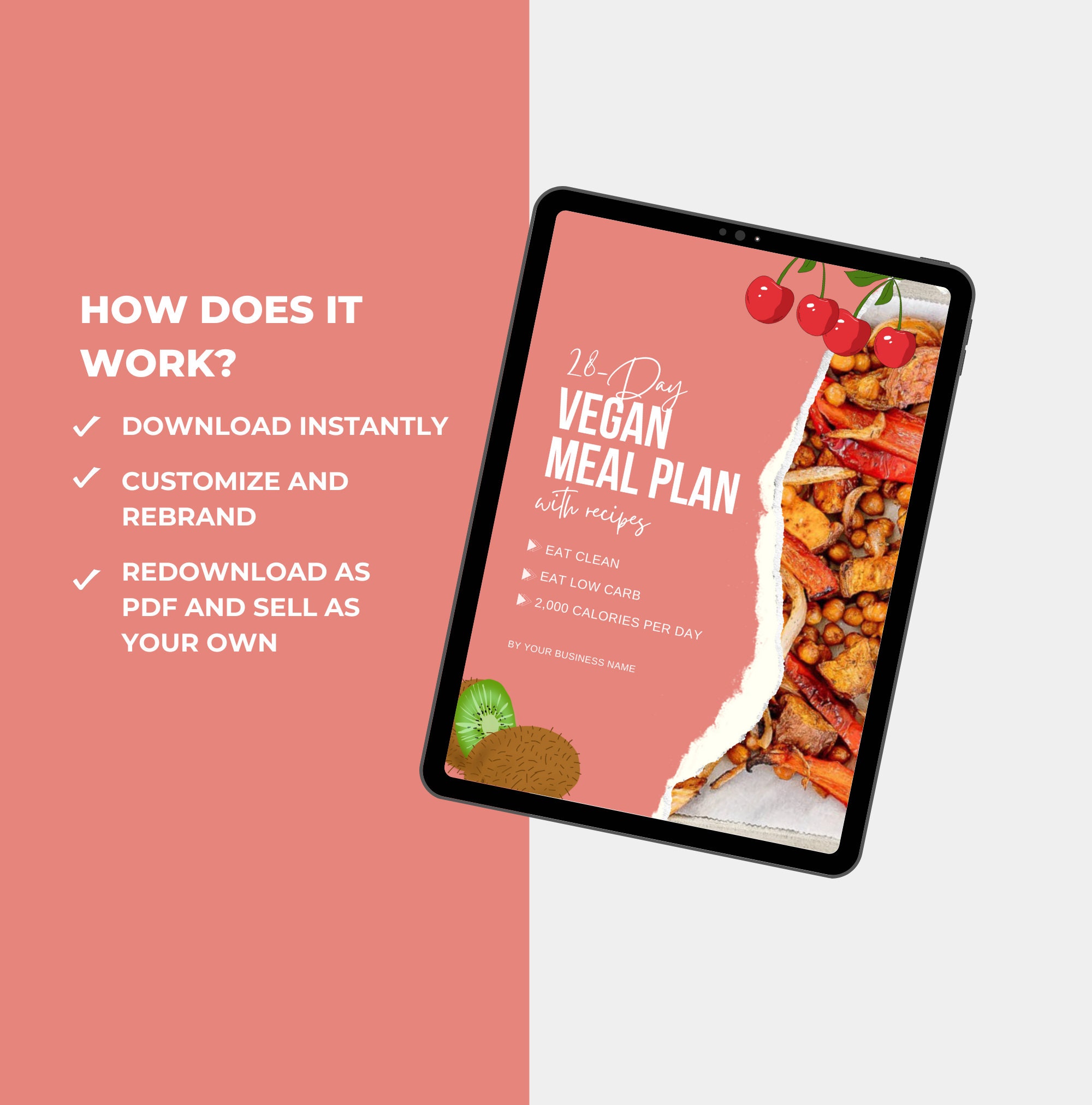 28-day Vegan Meal Plan Template With Healthy Recipes, 2,000 Calories ...