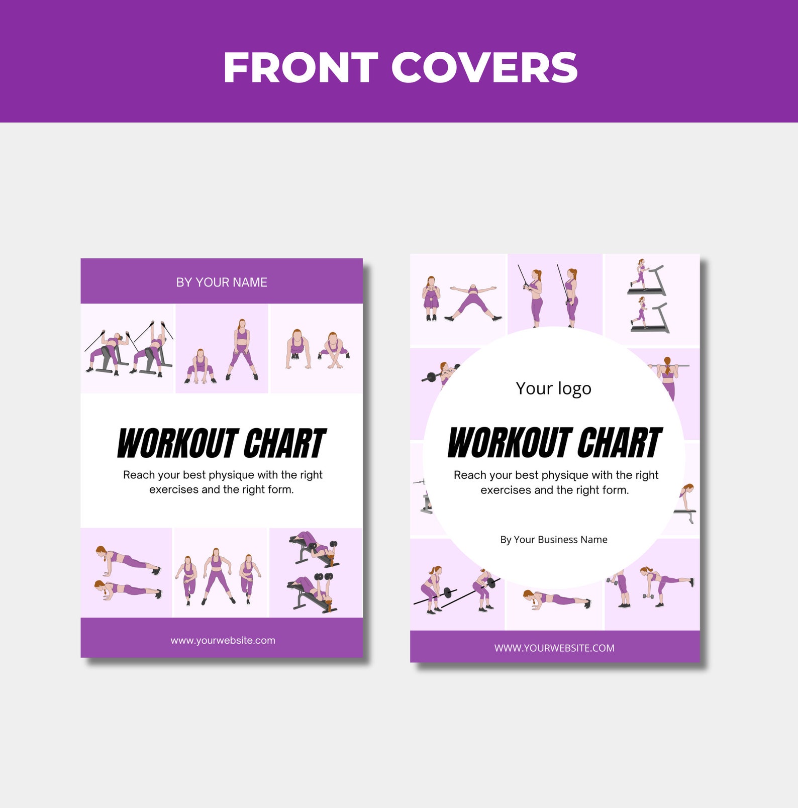 Workout Chart, Exercise Chart With Exercise Illustrations and Step-by ...