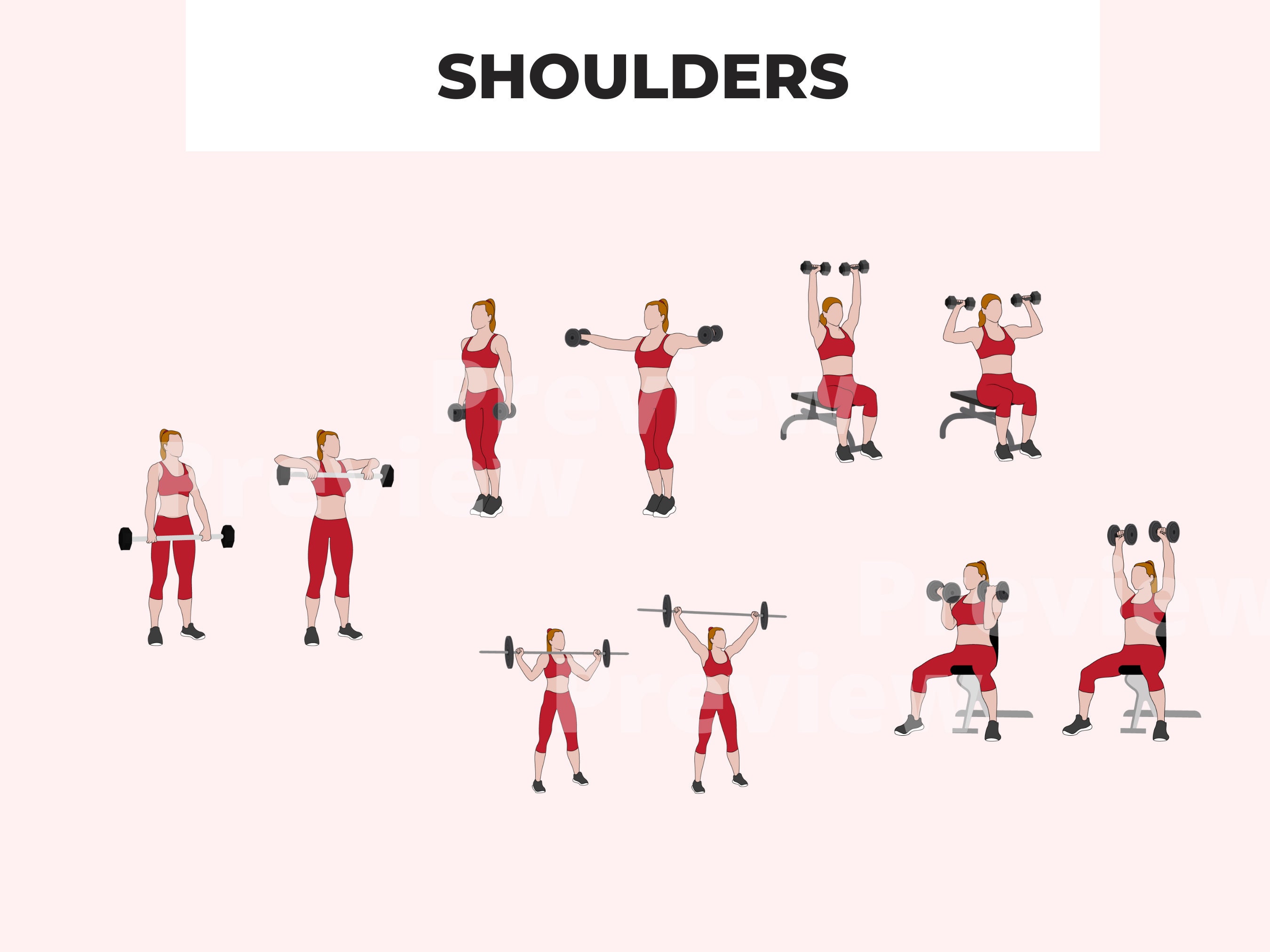 92 Exercise Illustrations in PNG Format for Health and Fitness - Etsy