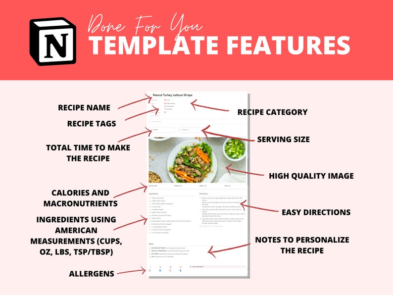 Notion Template Notion Templates Notion Recipe Manager With - Etsy