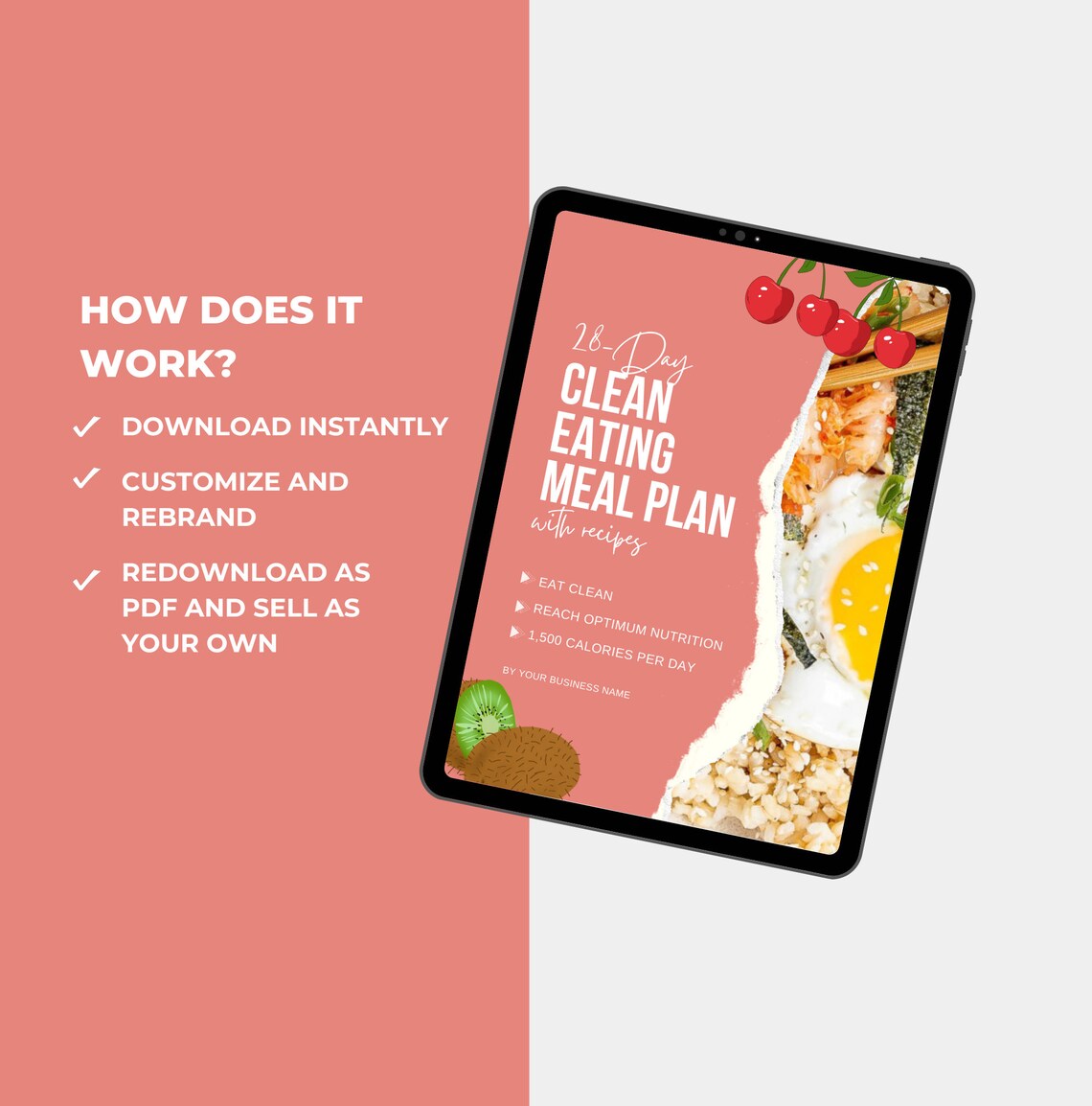 28-day Clean Eating Meal Plan Template With Recipes 1500 - Etsy