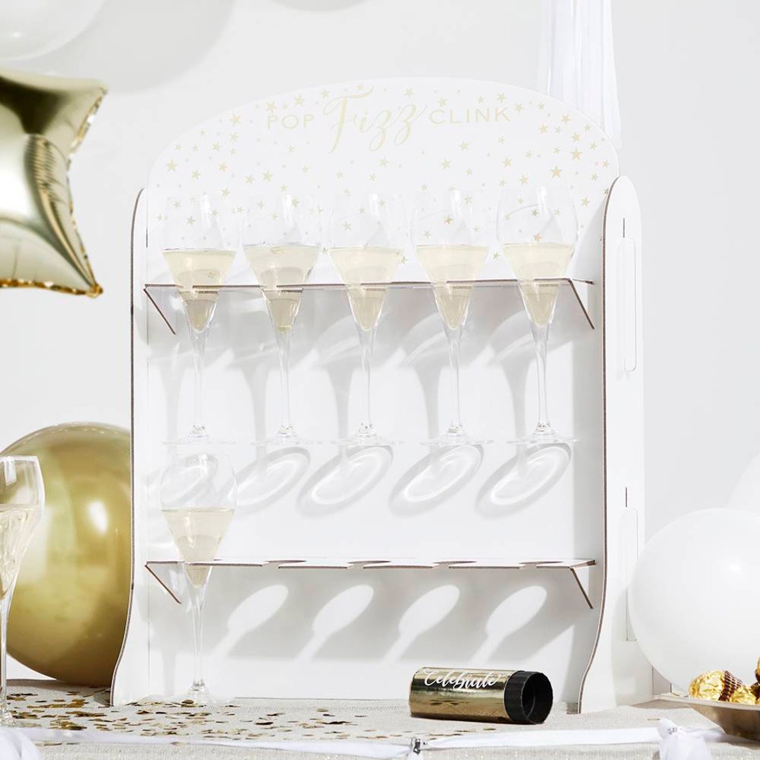 White/gold Prosecco Drinks Wall Stand/holder/birthday Wedding/hen Party ...