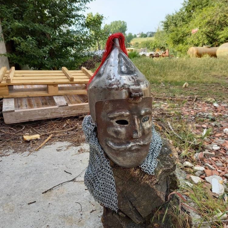 Kipchak / Cuman War Mask and Helmet With Chainmail - Etsy