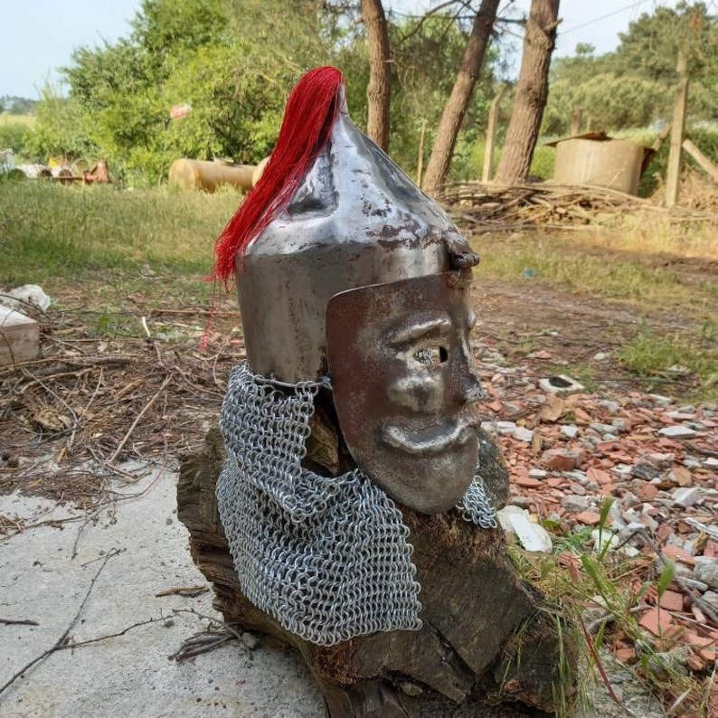 Kipchak / Cuman War Mask and Helmet With Chainmail - Etsy