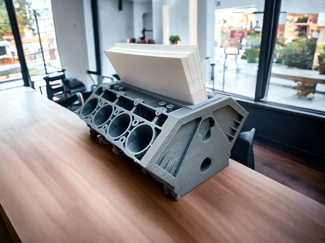 3D Printed Engine Business Card Holder V8 Engine Card Holder V8 Engine ...
