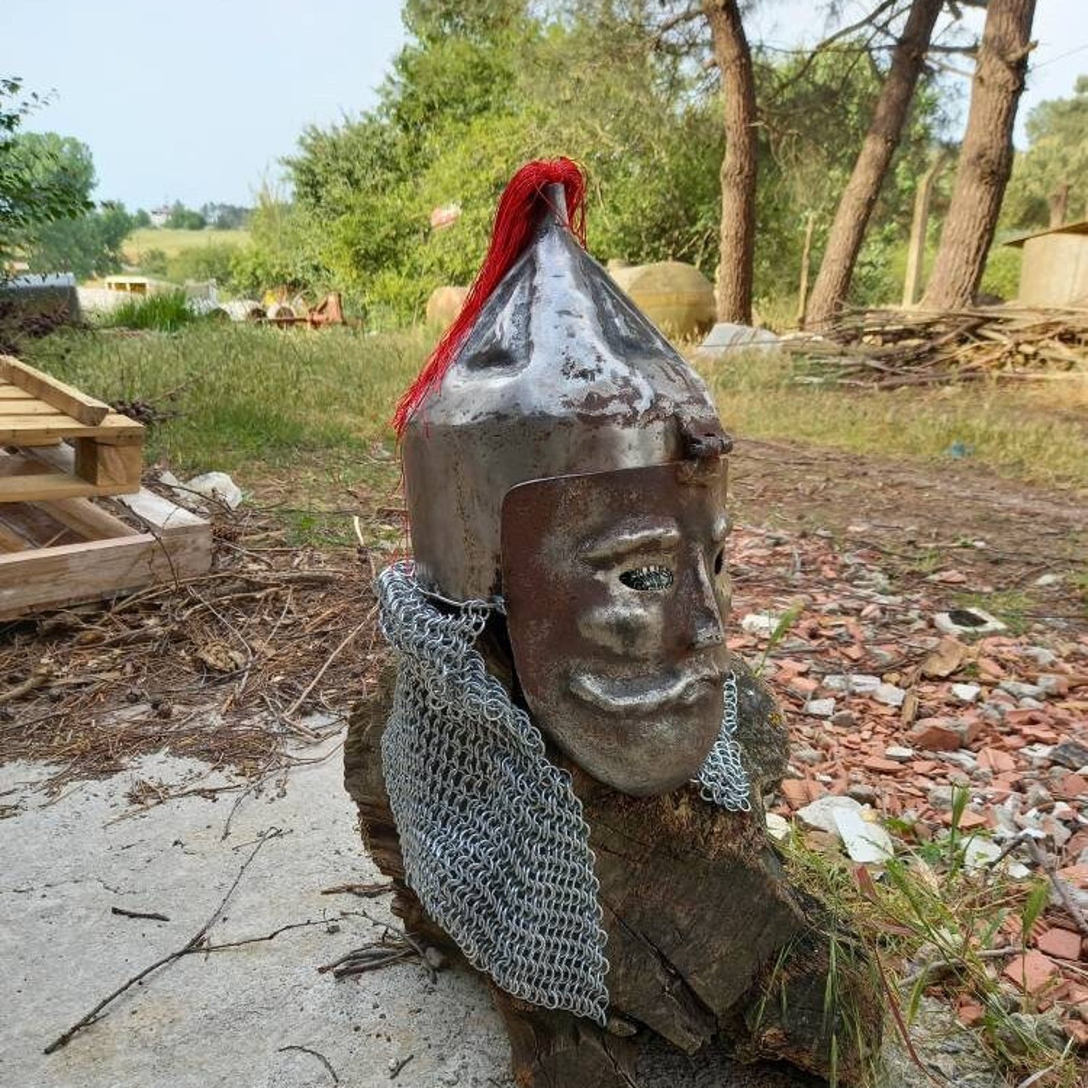 Kipchak / Cuman War Mask and Helmet With Chainmail - Etsy