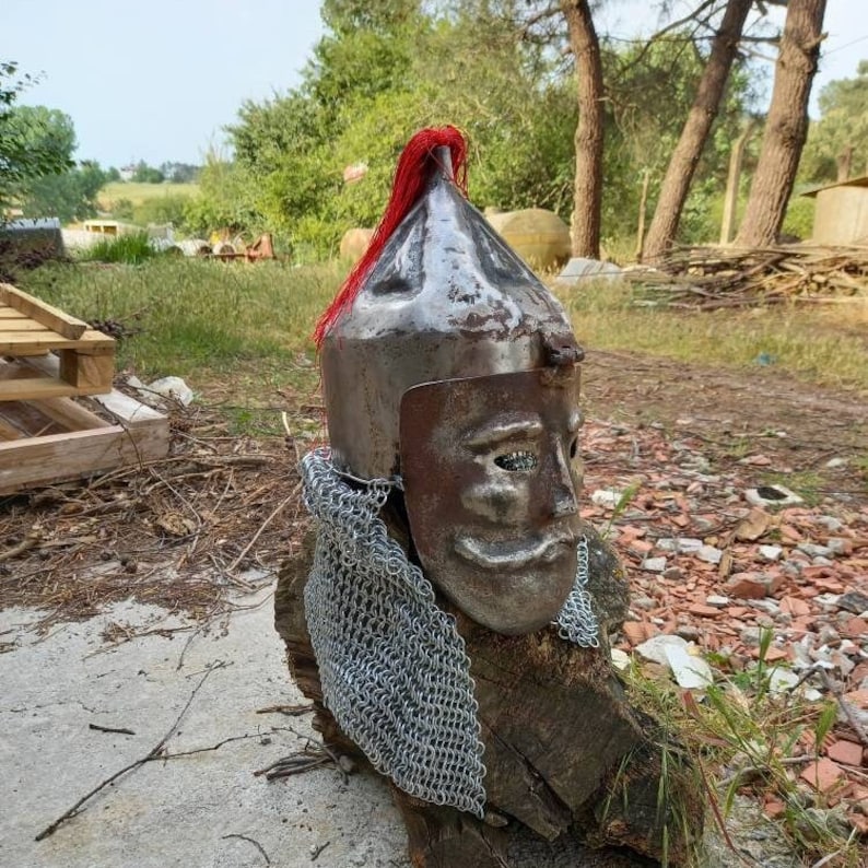 Kipchak / Cuman War Mask and Helmet With Chainmail - Etsy