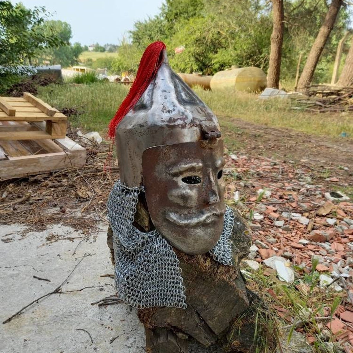 Kipchak / Cuman War Mask and Helmet With Chainmail - Etsy