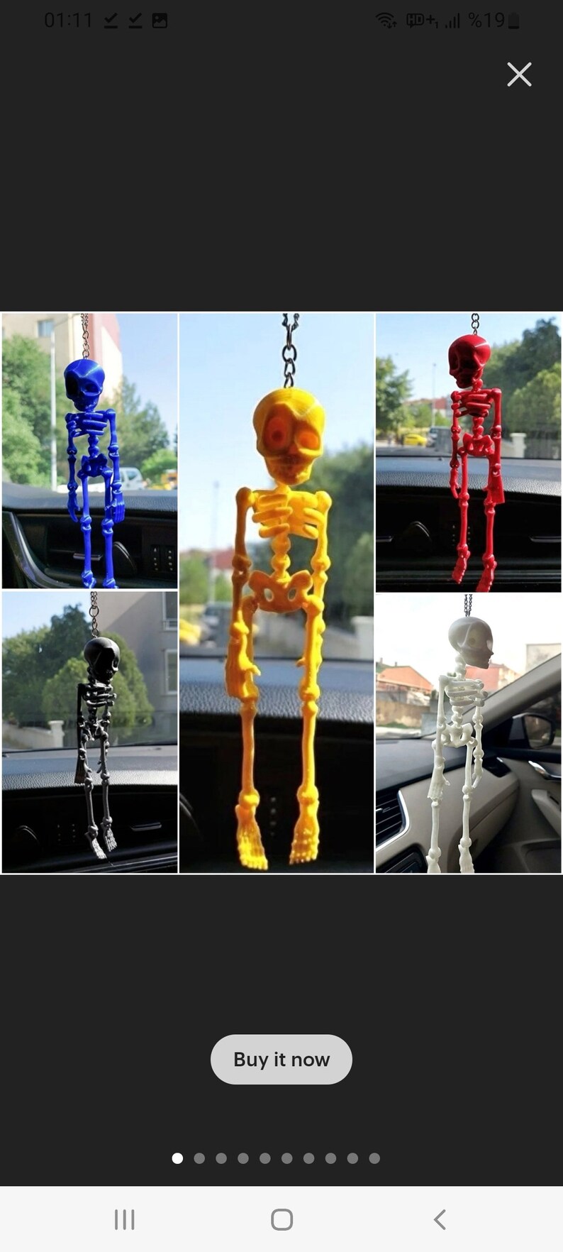 Dancing Skeleton Car Rearview Mirror Hanging Charm Car - Etsy
